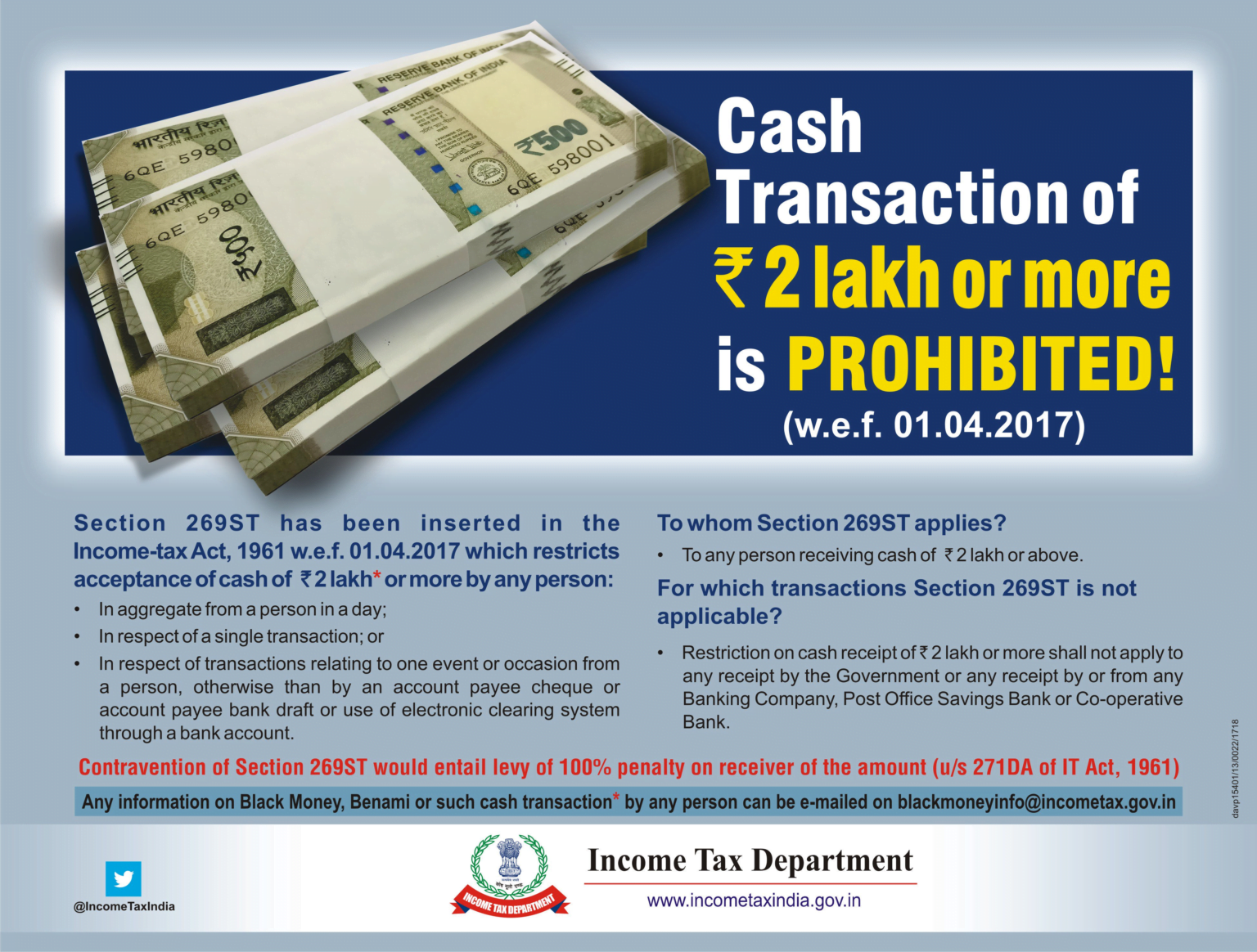 Cash Deposit Limit in Bank As Per Income Tax Act - Chartered Online ...